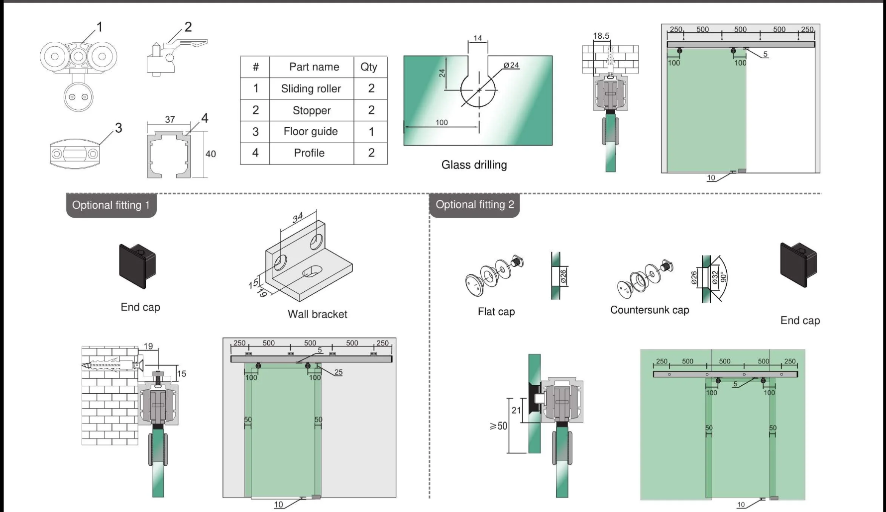 Instructions for Glass Partition Wall Sliding Door