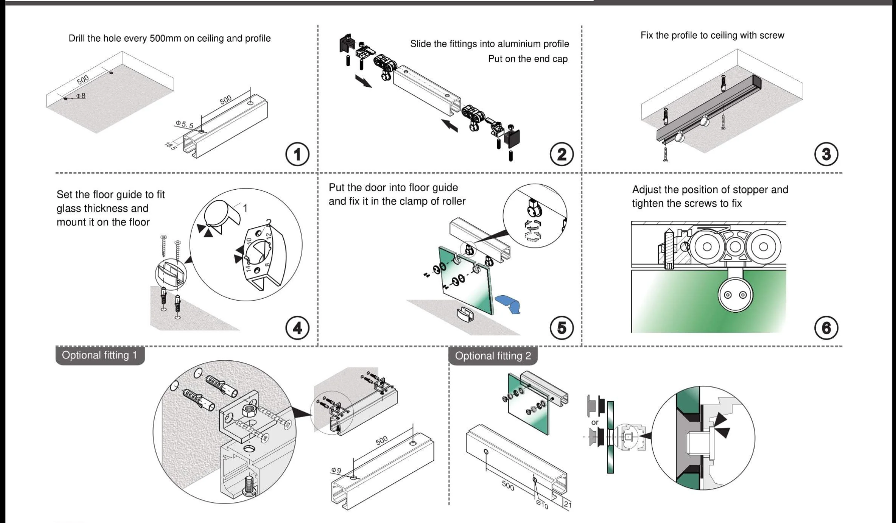 Instructions for Glass Partition Wall Sliding Door