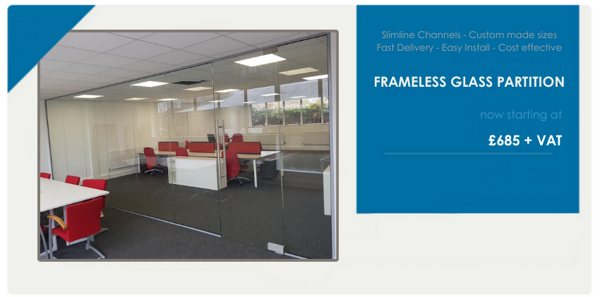 Standard Frameless Glass Partition with Full Height Door
